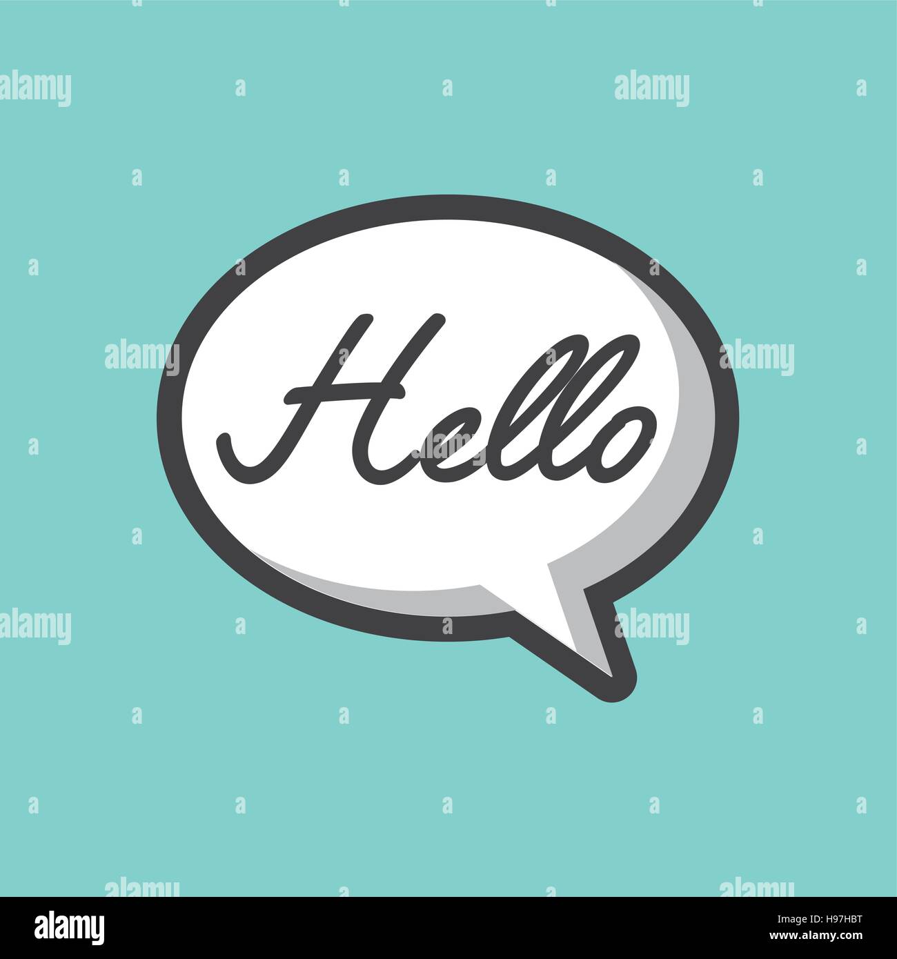 Bubble Hello Word Icon Illustration Stockfotos und -bilder Kaufen - Alamy