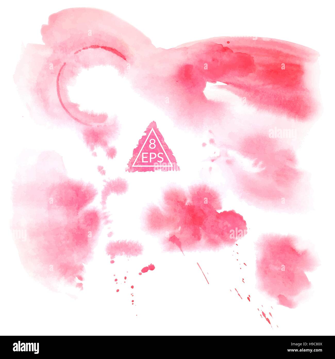 Vektor-Aquarell-Blot. Hand gezeichnet Fleck auf weißem Hintergrund für ...