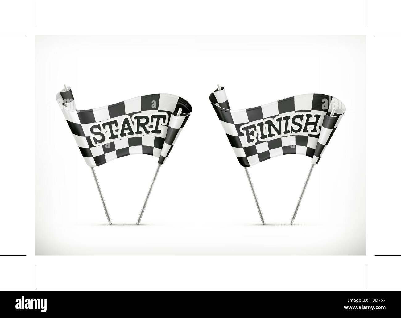 Kariertes zielflaggensymbol Stock-Vektorgrafiken kaufen - Alamy