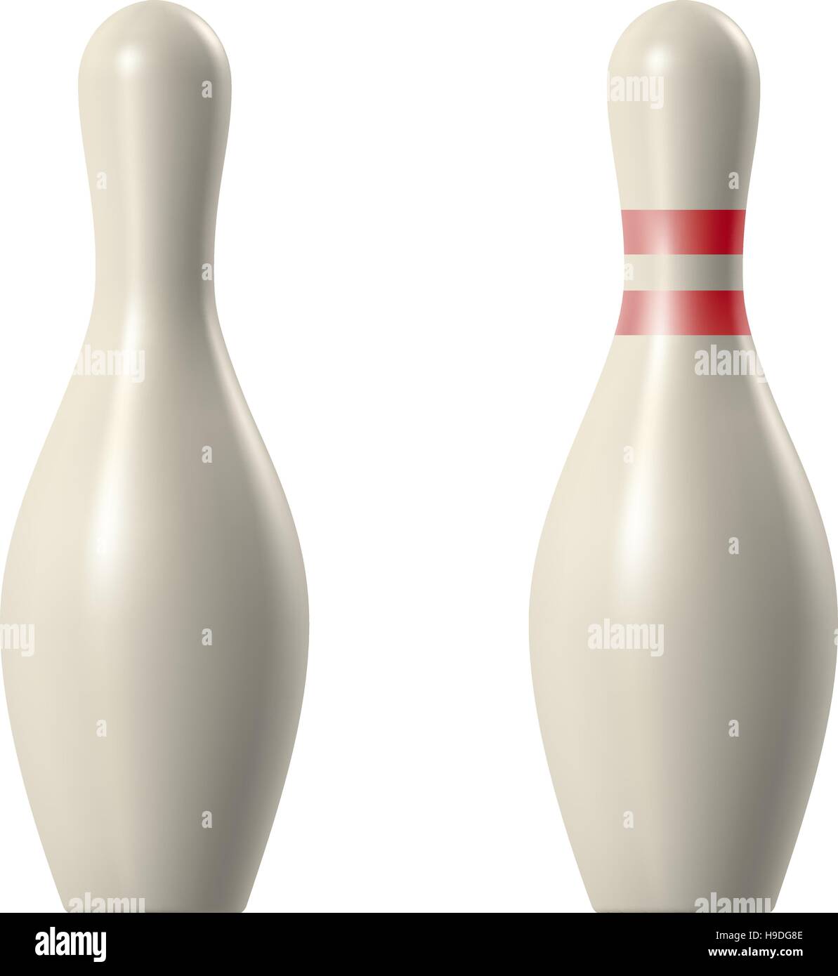 Single bowling pin red stripes Stock-Vektorgrafiken kaufen - Alamy