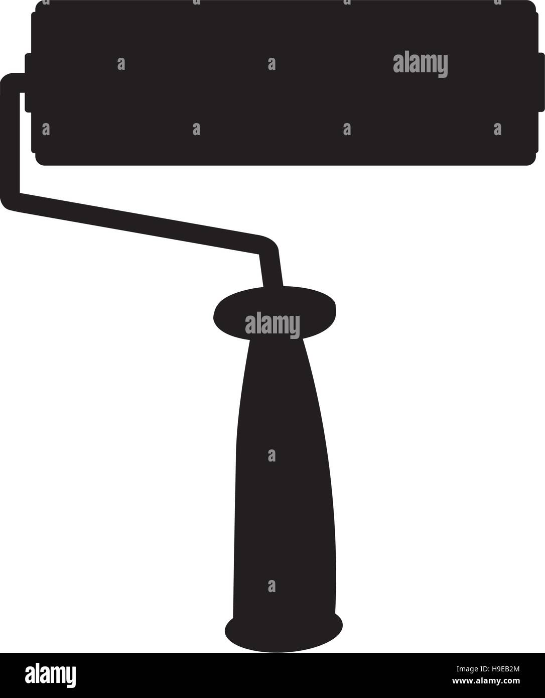 schwarzer Farbe Walze Symbol isoliert auf weißem Hintergrund Stock ...