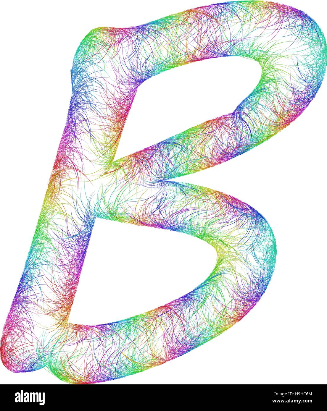 Regenbogen-Skizze-Schriftdesign - Buchstabe B Stock-Vektorgrafik - Alamy