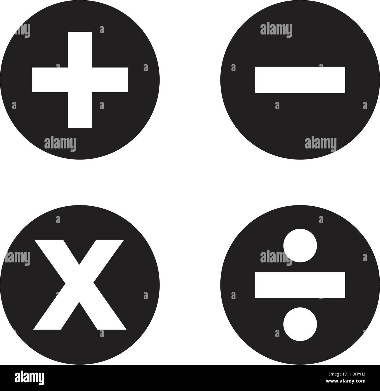 Mathematische Symbole Symbol Stock-Vektorgrafik - Alamy