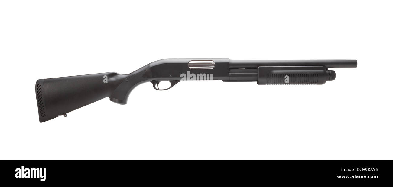 Schrotflinte ohne Etiketten isoliert auf weißem Hintergrund ...