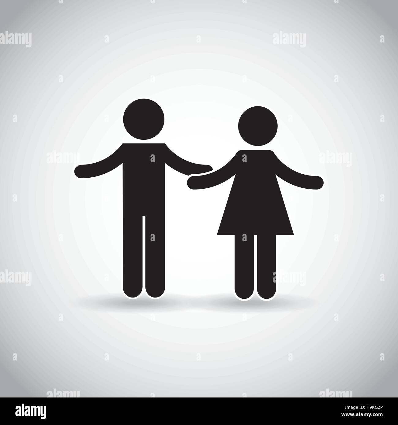 verbinden Sie mit offenen Armen auf weißem Hintergrund. Piktogramm ...