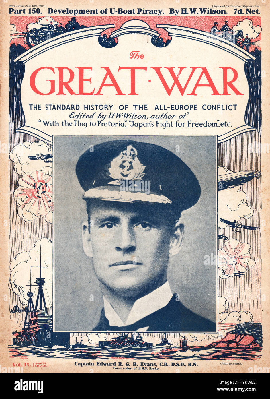 1917 die ersten Weltkrieg Front page Captain Edward Evans, Kommandant ...