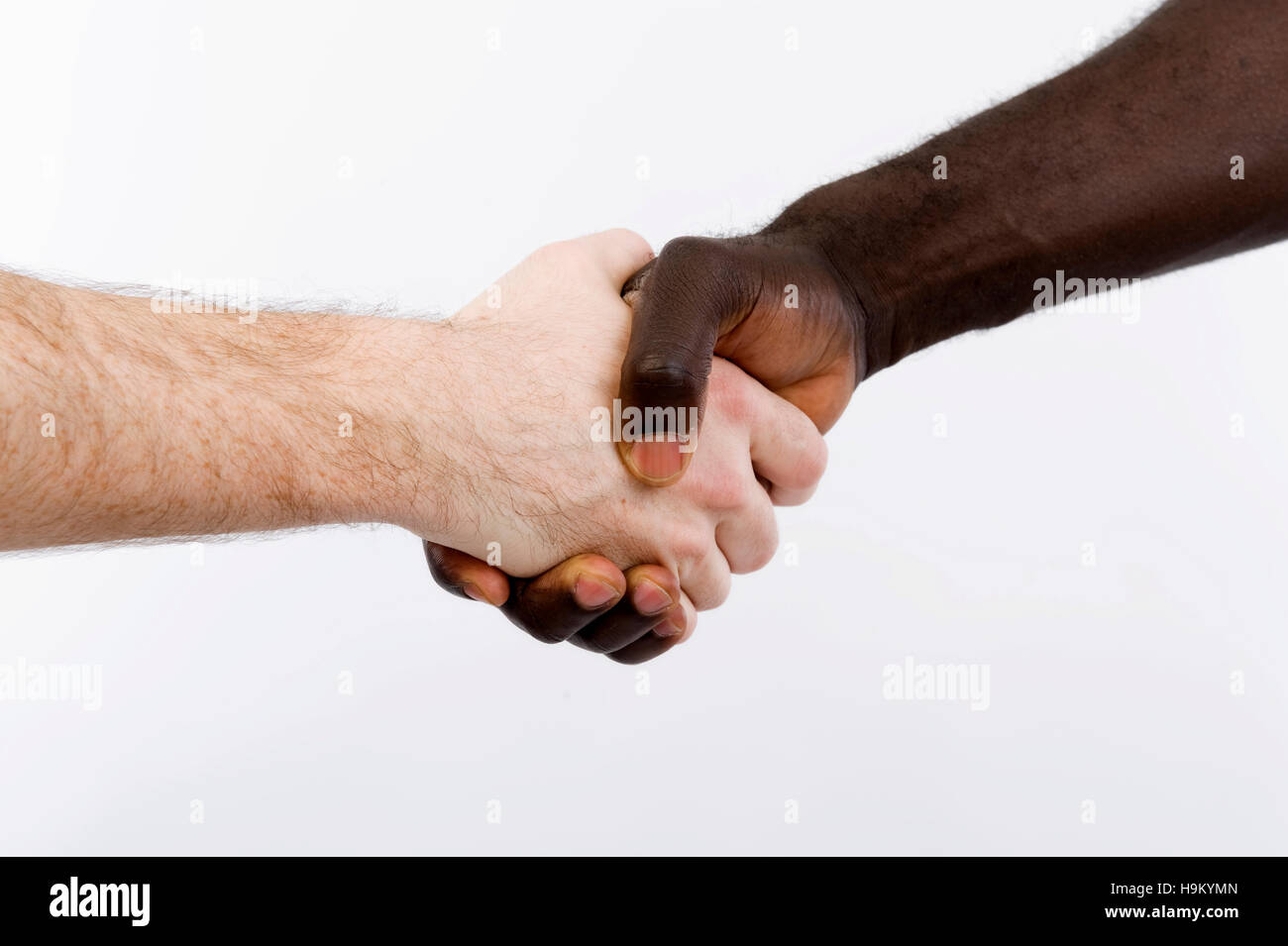 Schwarz / weiß Händeschütteln Stockfotografie - Alamy