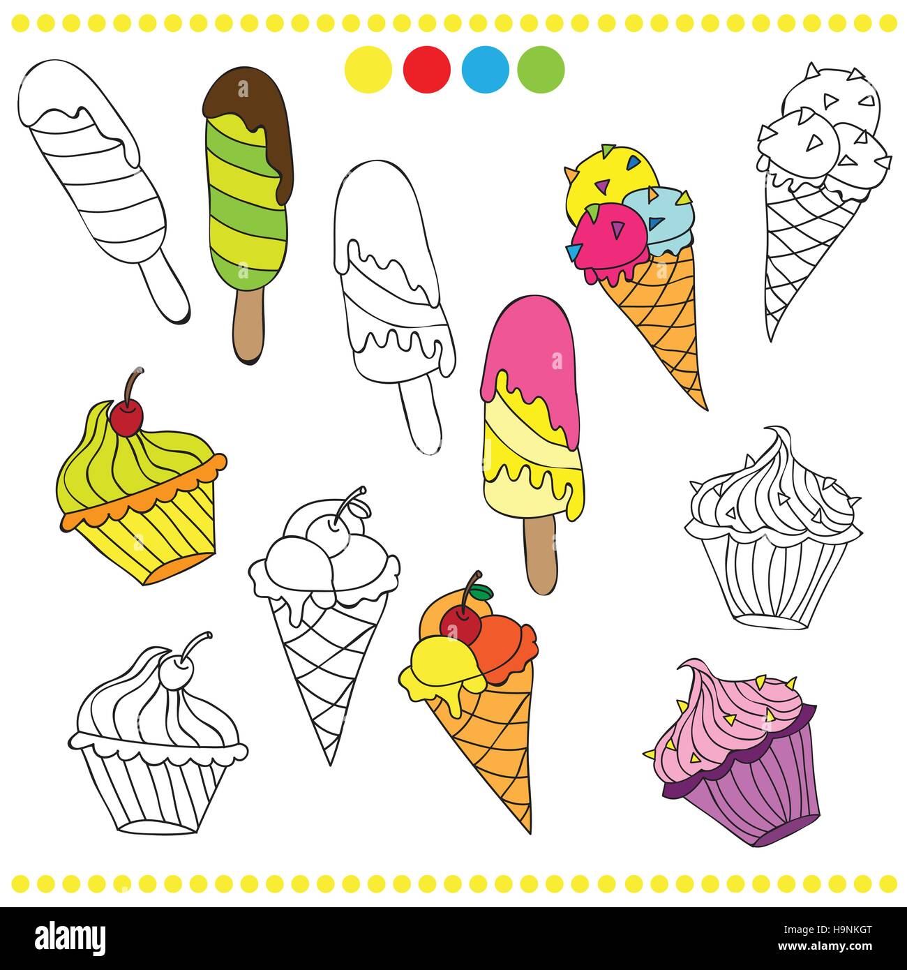 Eistüte Clipart Schwarz Und Weiß