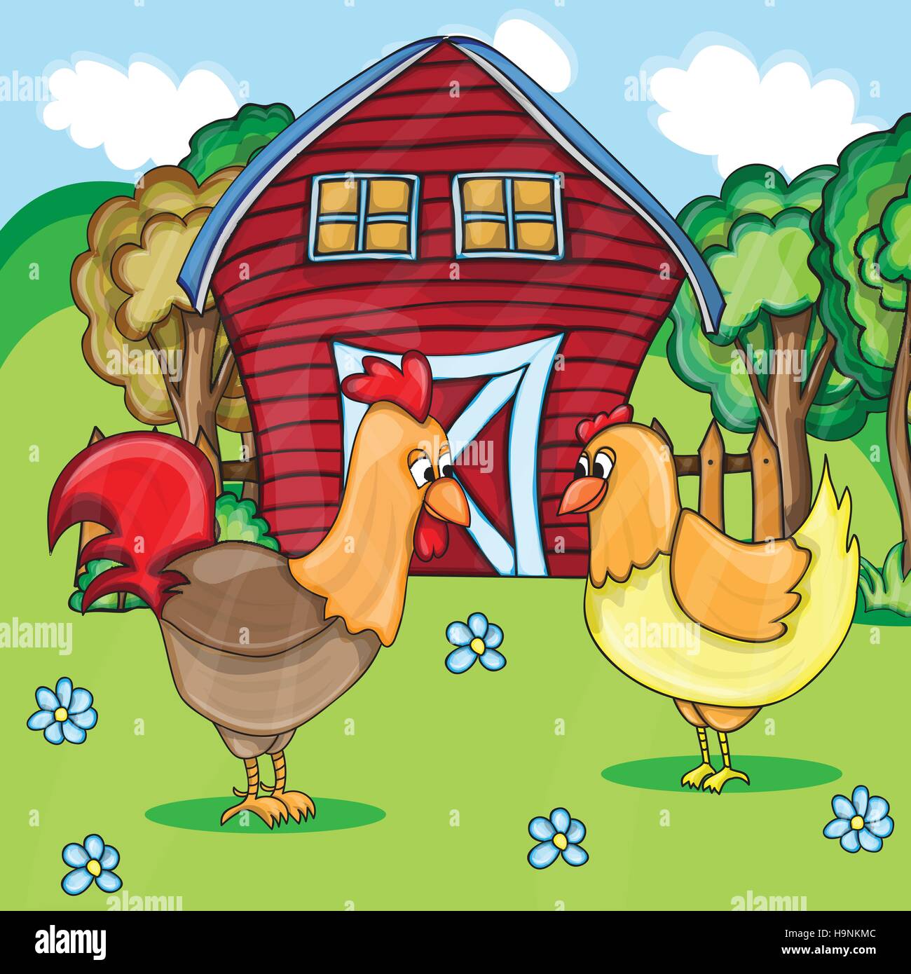 Hen Cartoon Illustration Stockfotos & Hen Cartoon Illustration Bilder ...
