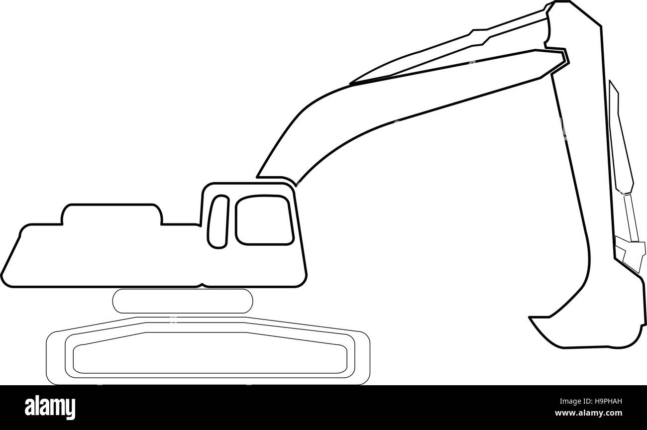 Isolierte Bagger Symbol auf weißem Hintergrund, Vektor-illustration ...