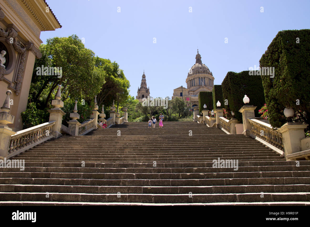 Treppe im Parc Montjuic, Barcelona Stockfotografie - Alamy