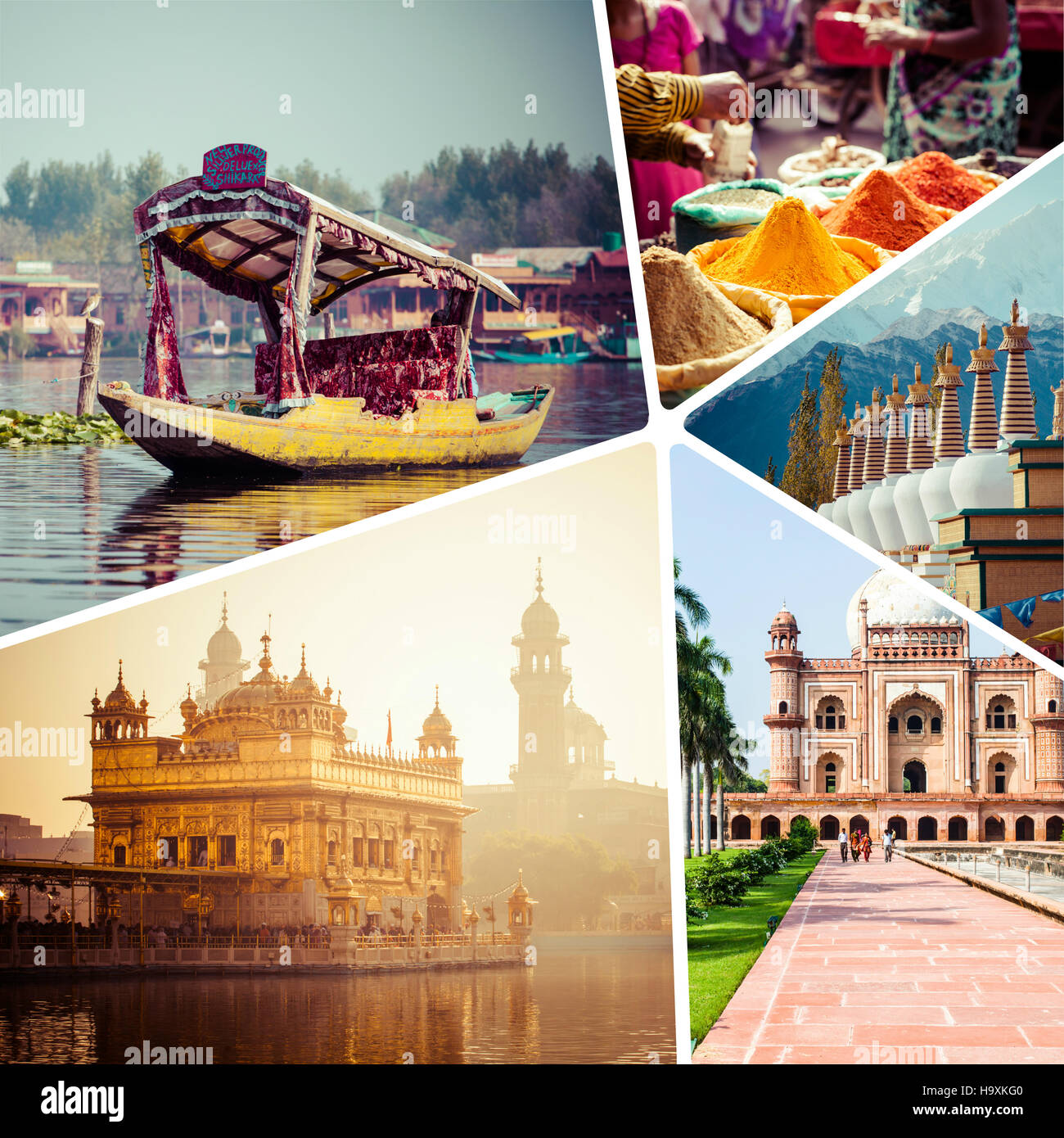 Collage aus Bildern der Indien - Reise Hintergrund (meine Fotos ...