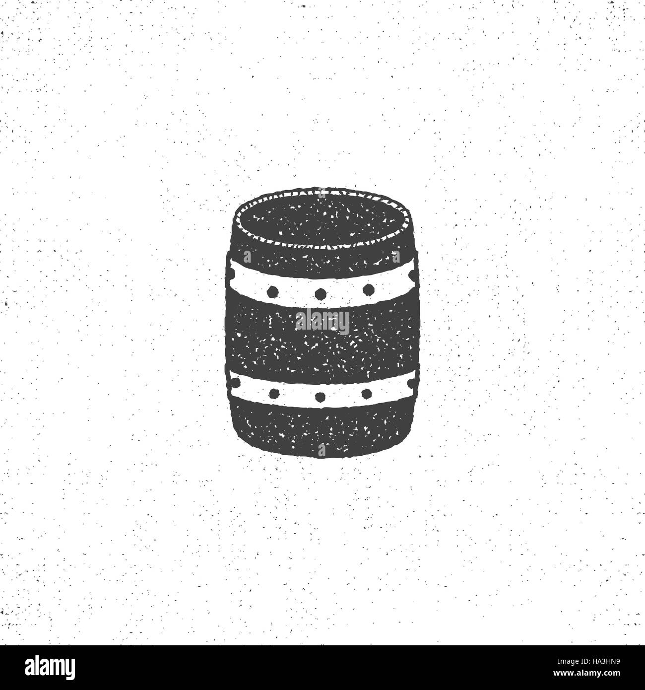 Retro-Fass-Symbol. Isoliert auf weißem Hintergrund Lauf Symbol. Vintage ...