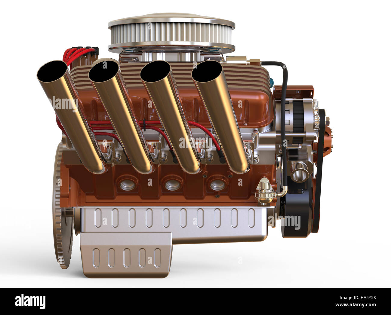 Hot rod motor detail Ausgeschnittene Stockfotos und -bilder - Alamy