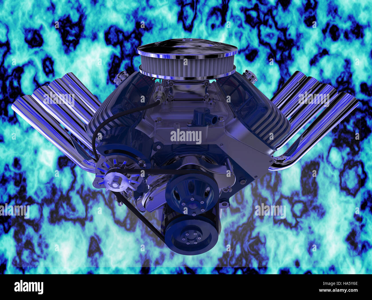 Hot-Rod-V8-Motor 3D Rendern Stockfotografie - Alamy