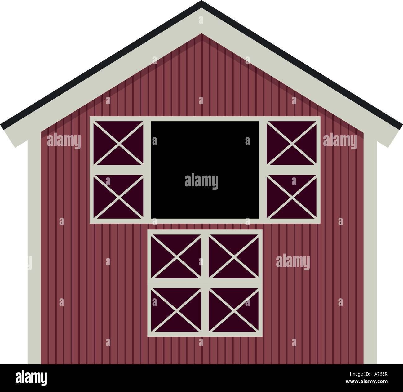 Silhouette bunt mit Scheune von zwei Etagen-Vektor-illustration Stock ...