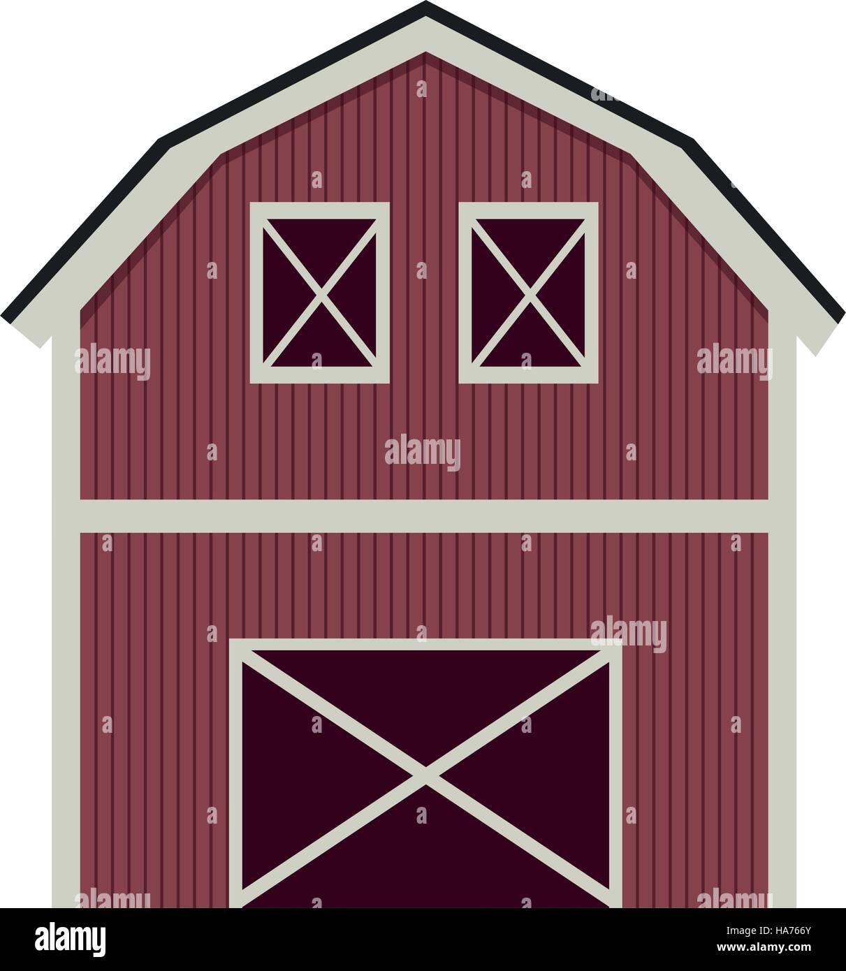 Silhouette bunt mit Scheune von zwei Etagen-Vektor-illustration Stock ...
