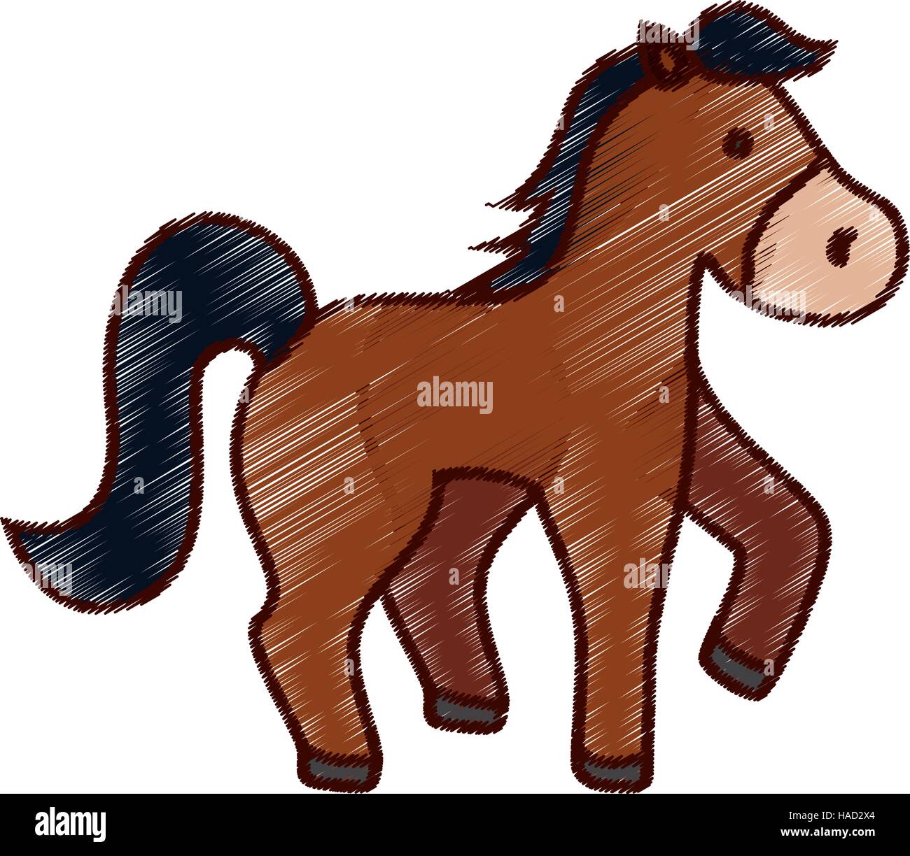 isolierte Pferd cartoon Stock-Vektorgrafik - Alamy