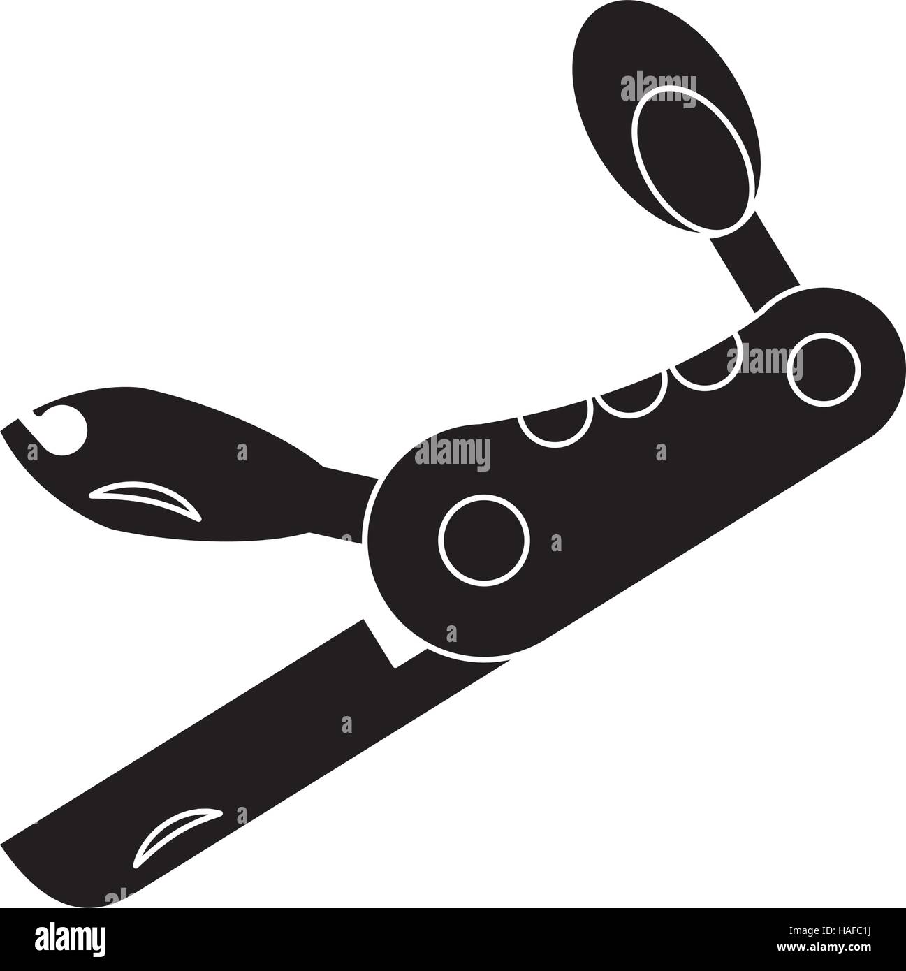 Piktogramm Messer Multitool Armee camping Stock-Vektorgrafik - Alamy
