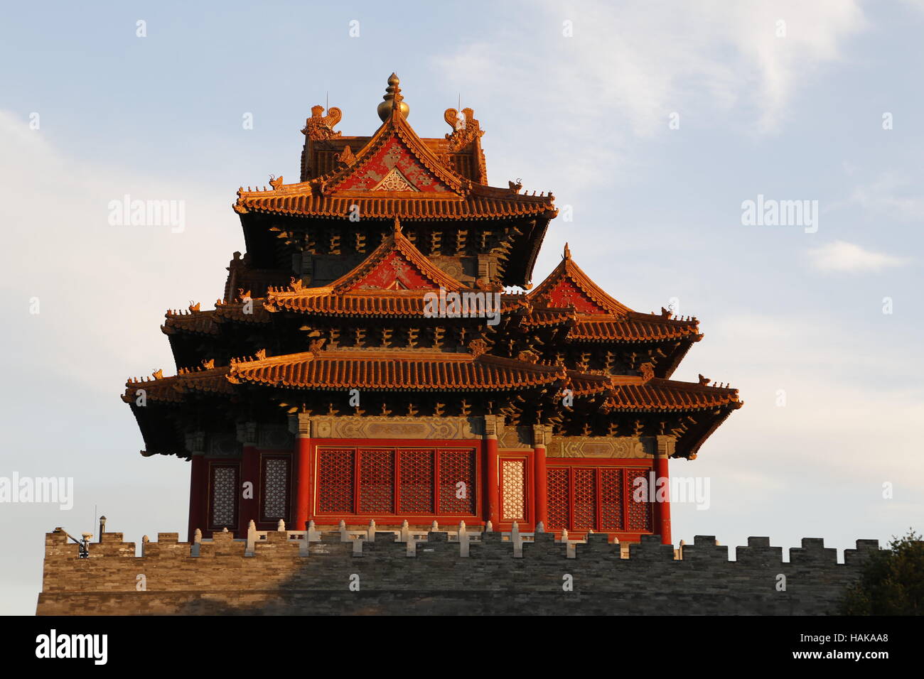 Ecke Turm der verbotenen Stadt Peking China Stockfotografie - Alamy