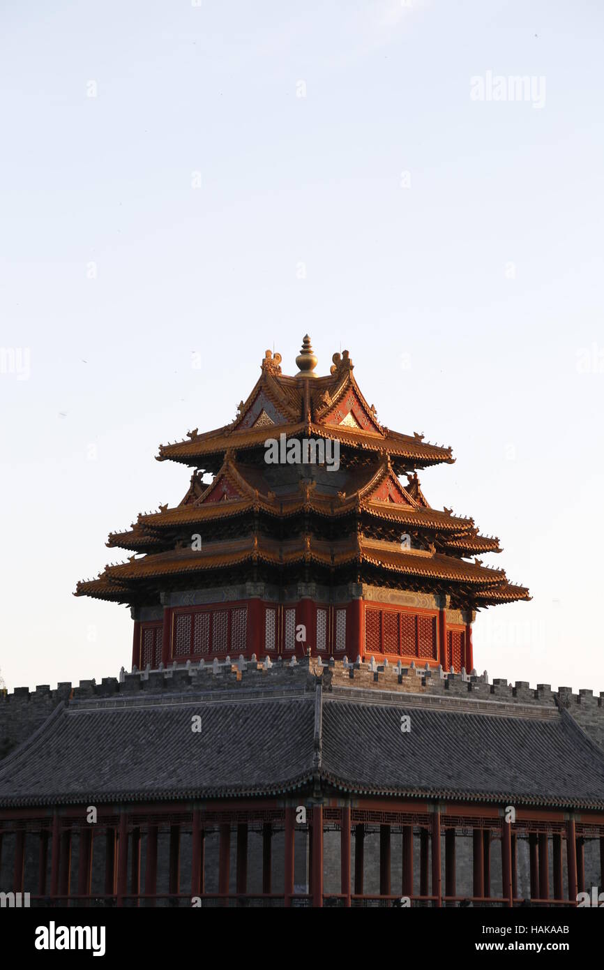 Ecke Turm der verbotenen Stadt Peking China Stockfotografie - Alamy