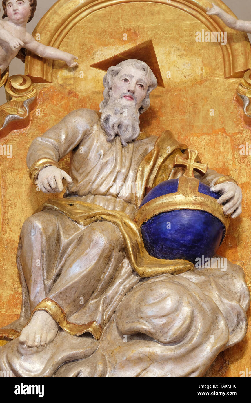 Gott der Vater auf dem Hauptaltar in der Kapelle Saint-Roch in Zagreb ...