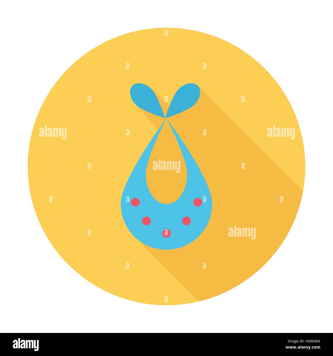 Bib-Symbol. Flache Vektor zugehörige Symbol mit langen Schatten für Web ...