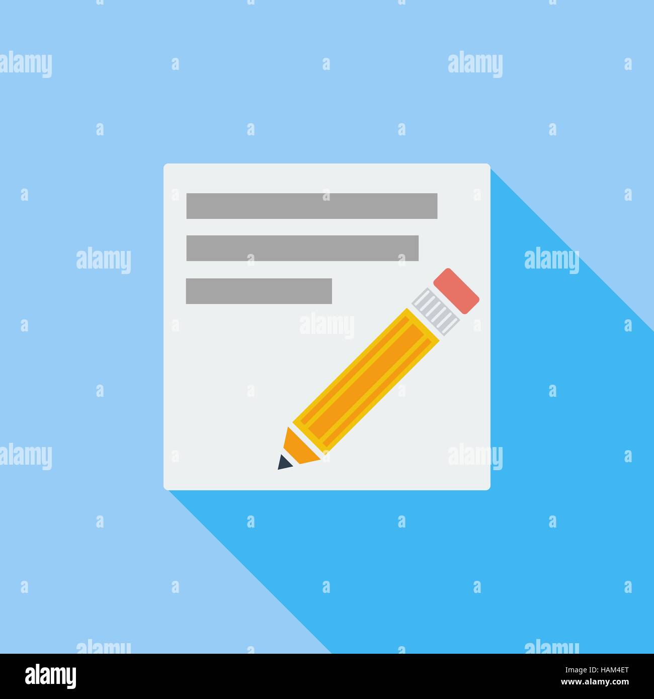 Notiz-Symbol. Flache Vektor zugehörige Symbol mit langen Schatten für ...