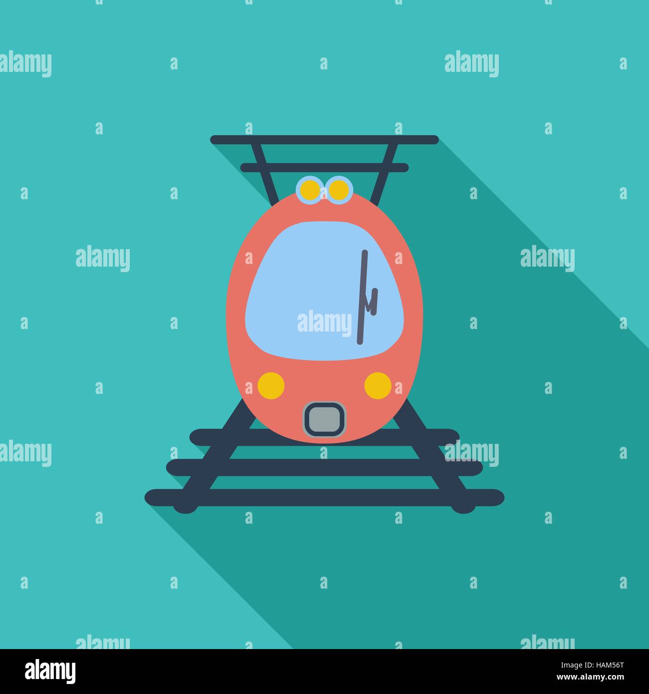 Elektrische s-Bahn-Symbol. Flache Vektor zugehörige Symbol mit langen ...