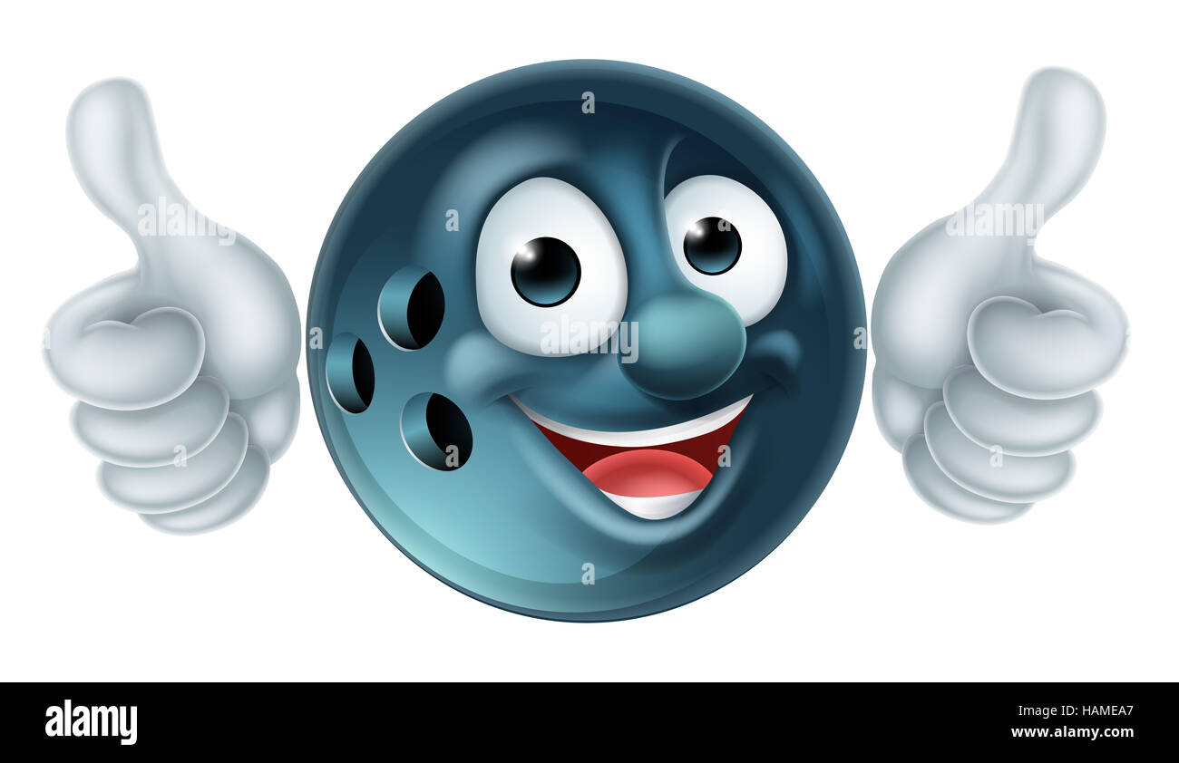 Ein Karikatur Bowling-Kugel Mann Maskottchen Cartoon Sport Charakter ...