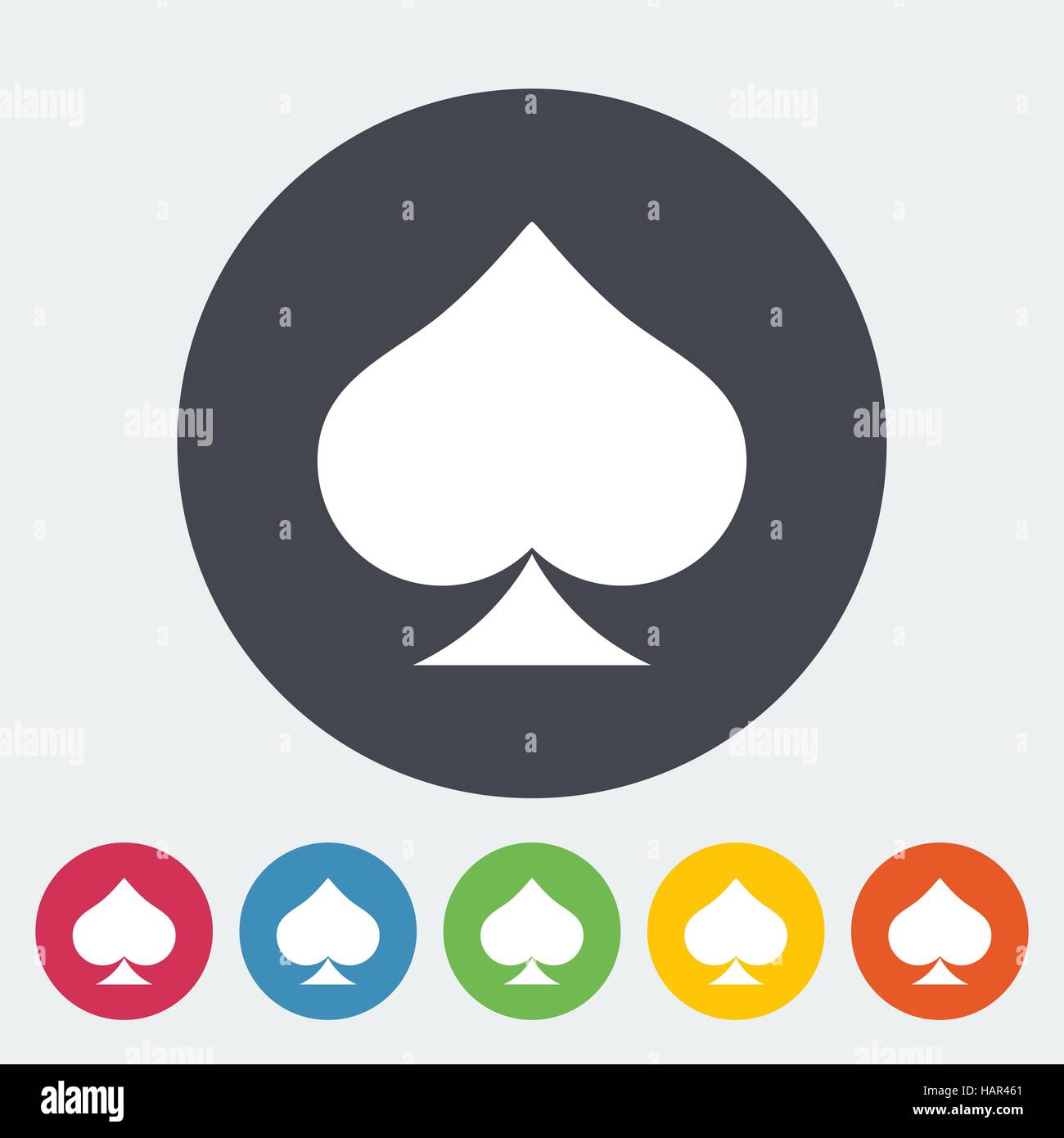 Pik. Einzelne flache Symbol auf die Kreis-Taste. Vektor-Illustration ...