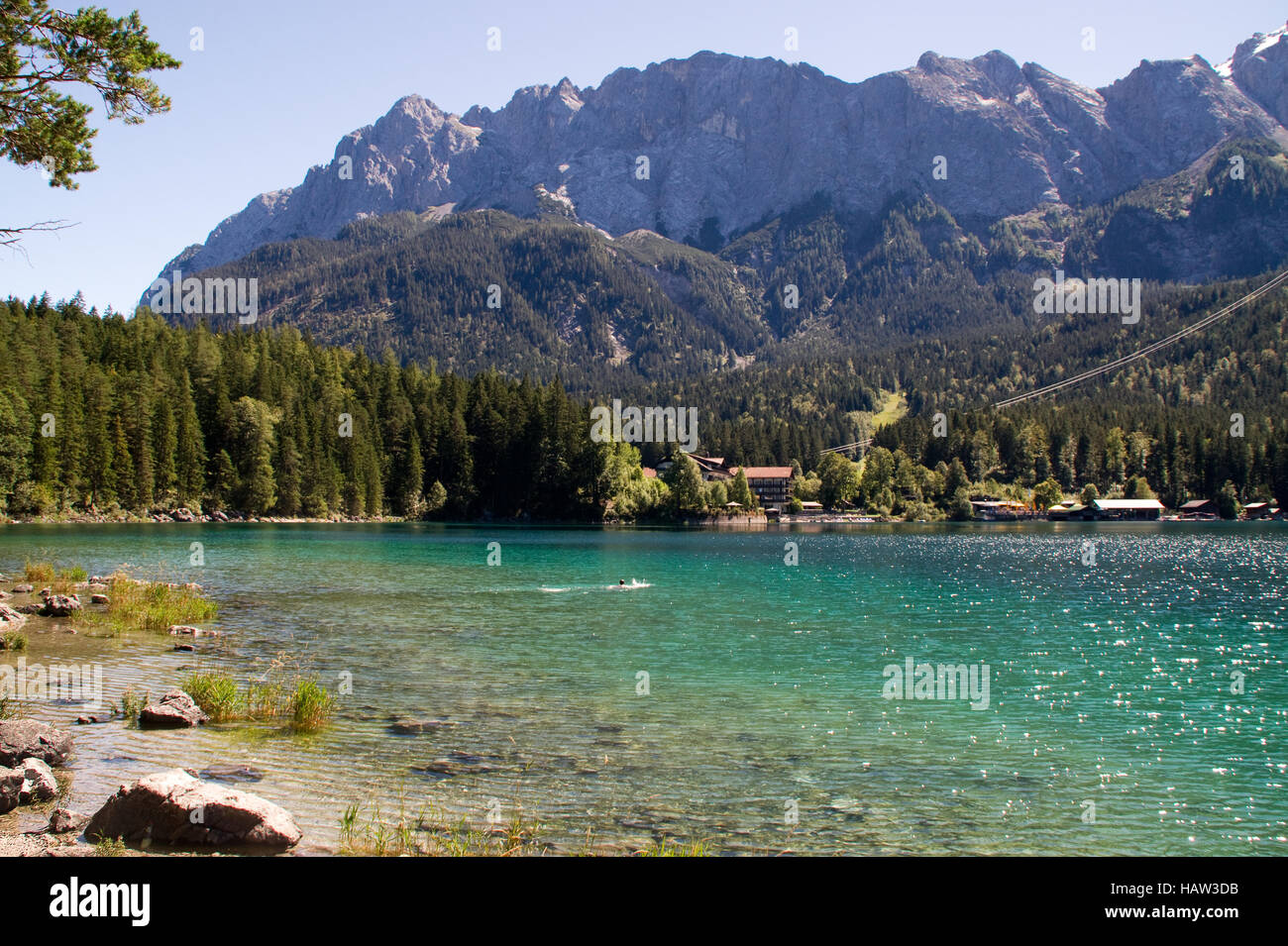 Eibsee Berg See Bayern Tourismus Urlaub Stockfotografie - Alamy