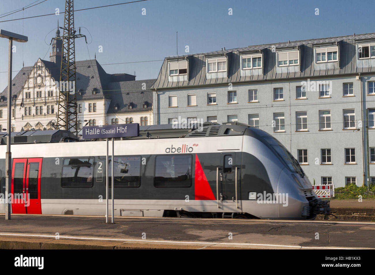 Abellio-Zug in Halle (Saale Stockfotografie - Alamy