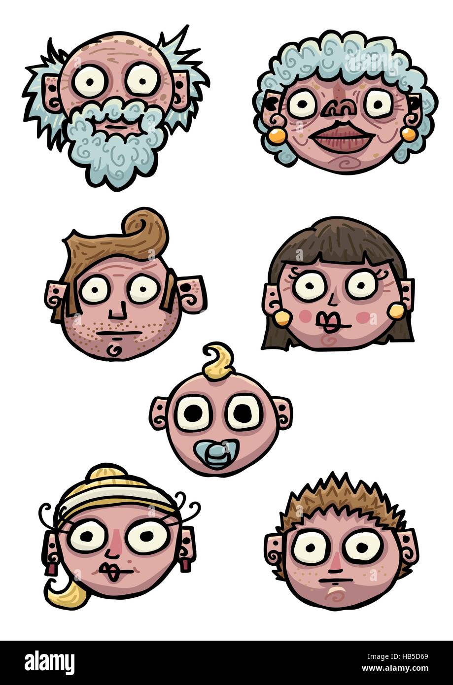 Weibliche mitglieder ihrer familie Stock-Vektorgrafiken kaufen - Alamy