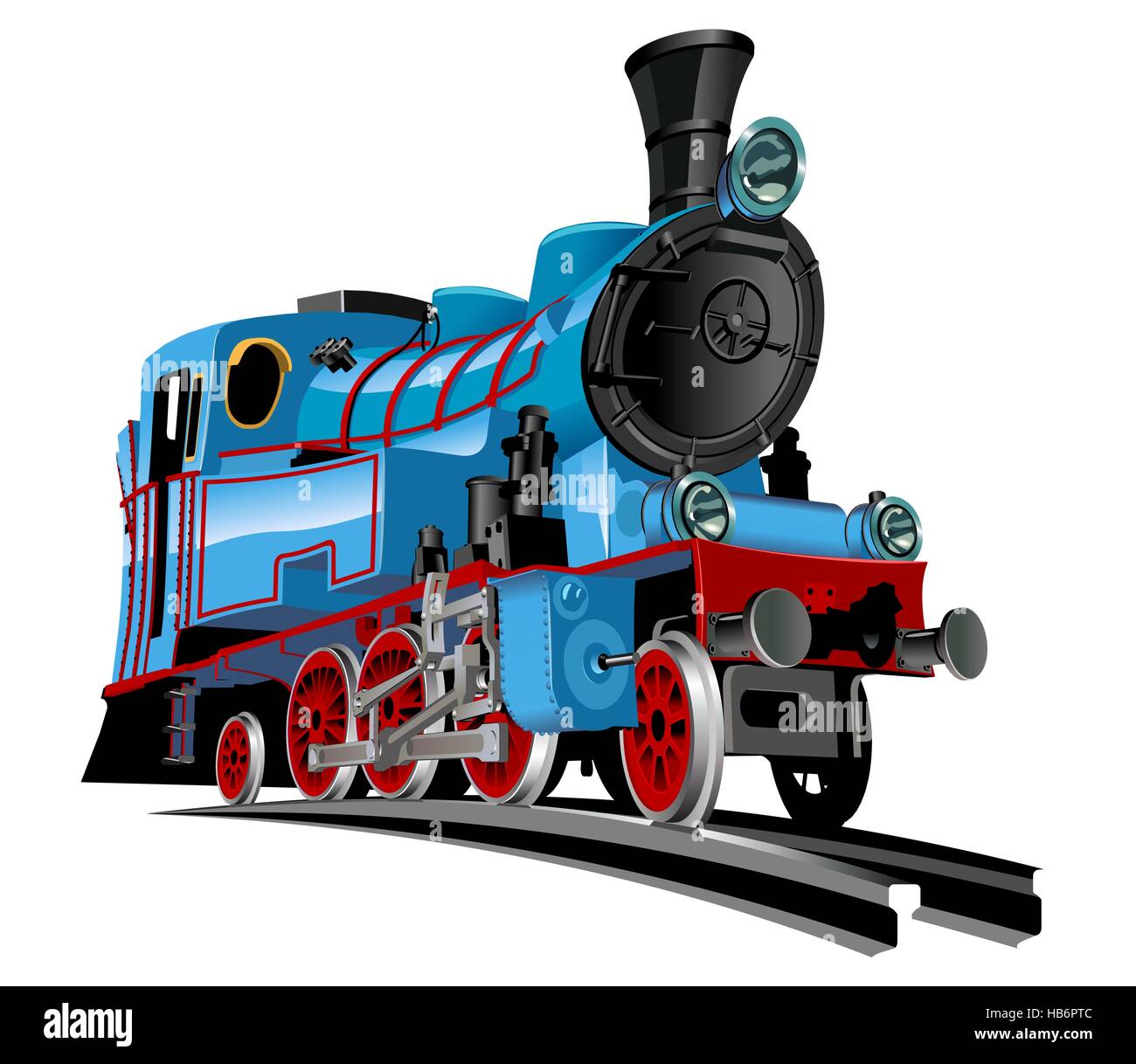 Comic illustration cartoon railway locomotive -Fotos und -Bildmaterial ...