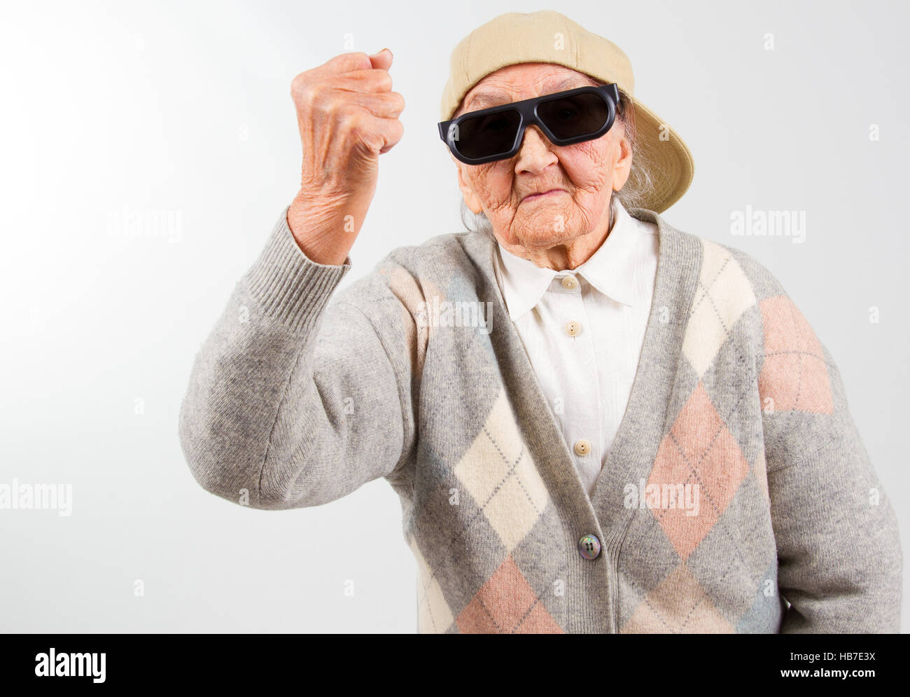 Funny grandmas studio portrait wearing -Fotos und -Bildmaterial in ...