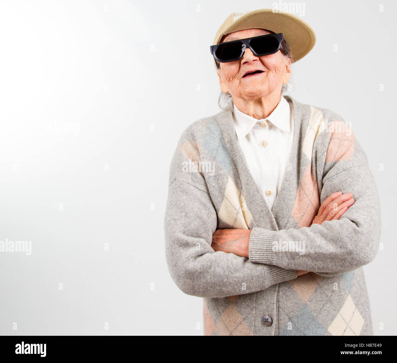 Funny grandmas studio portrait wearing -Fotos und -Bildmaterial in ...