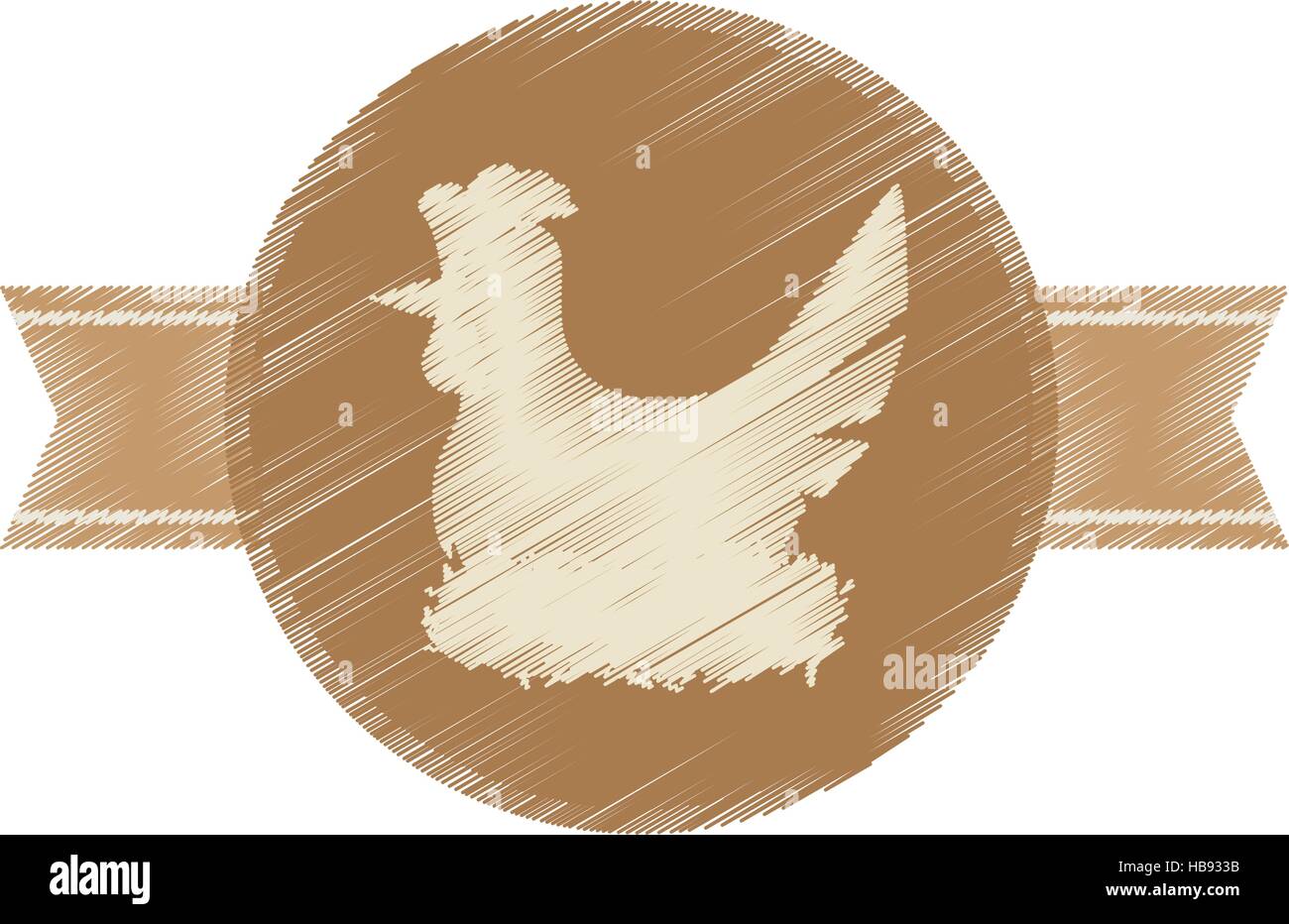 Siegel Stempel der Huhn-Symbol auf weißem Hintergrund. bunte und Design ...