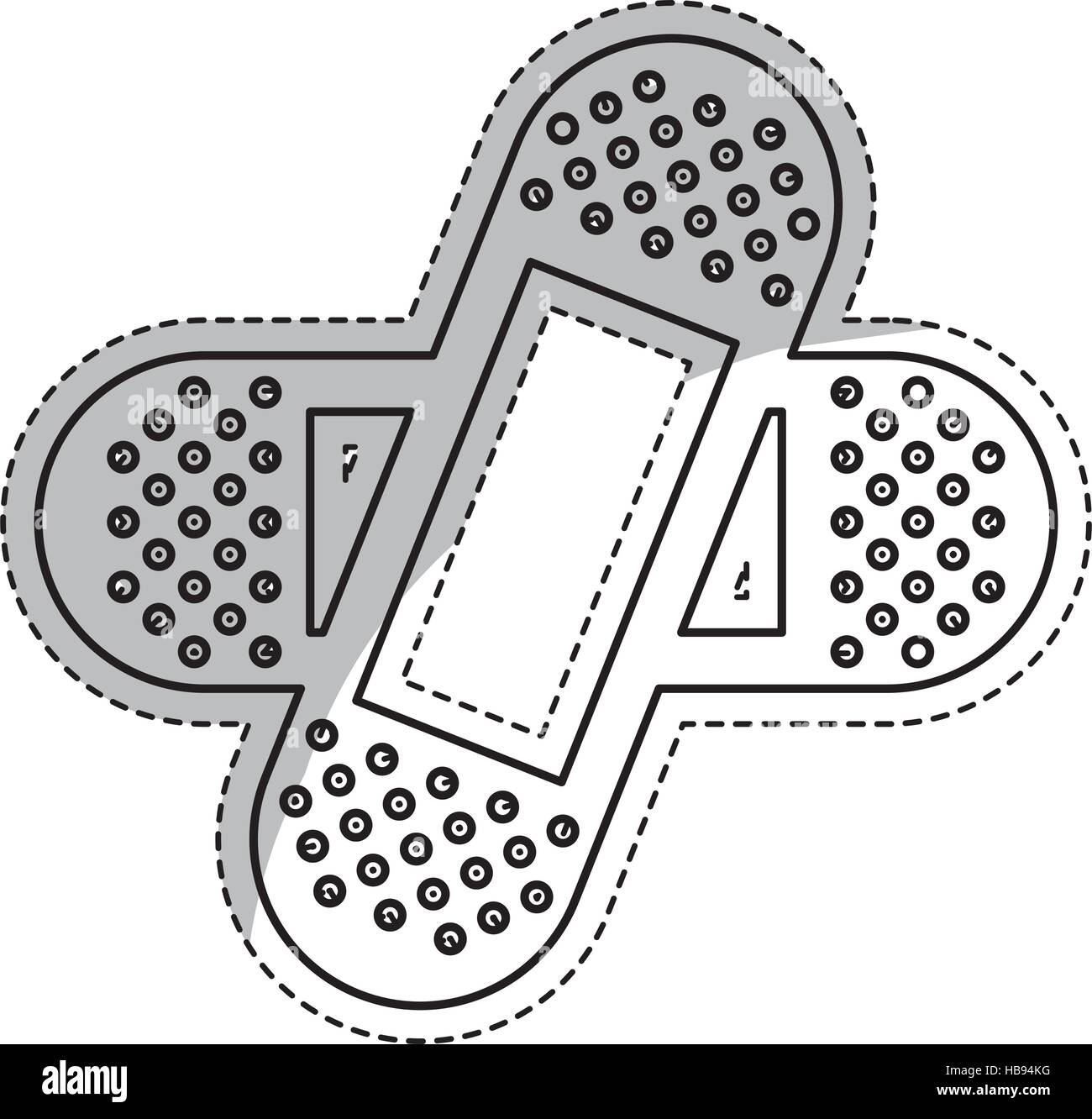 Aufkleber der Pflaster gekreuzt Symbol auf weißem Hintergrund. Vektor ...