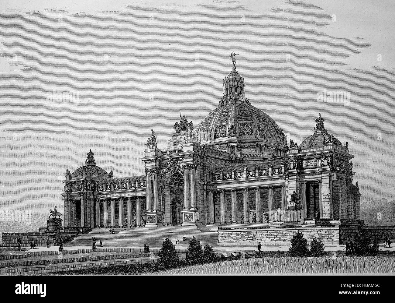 Das Design von einem Kaiser-Wilhelm-Denkmal für Berlin, Deutschland ...
