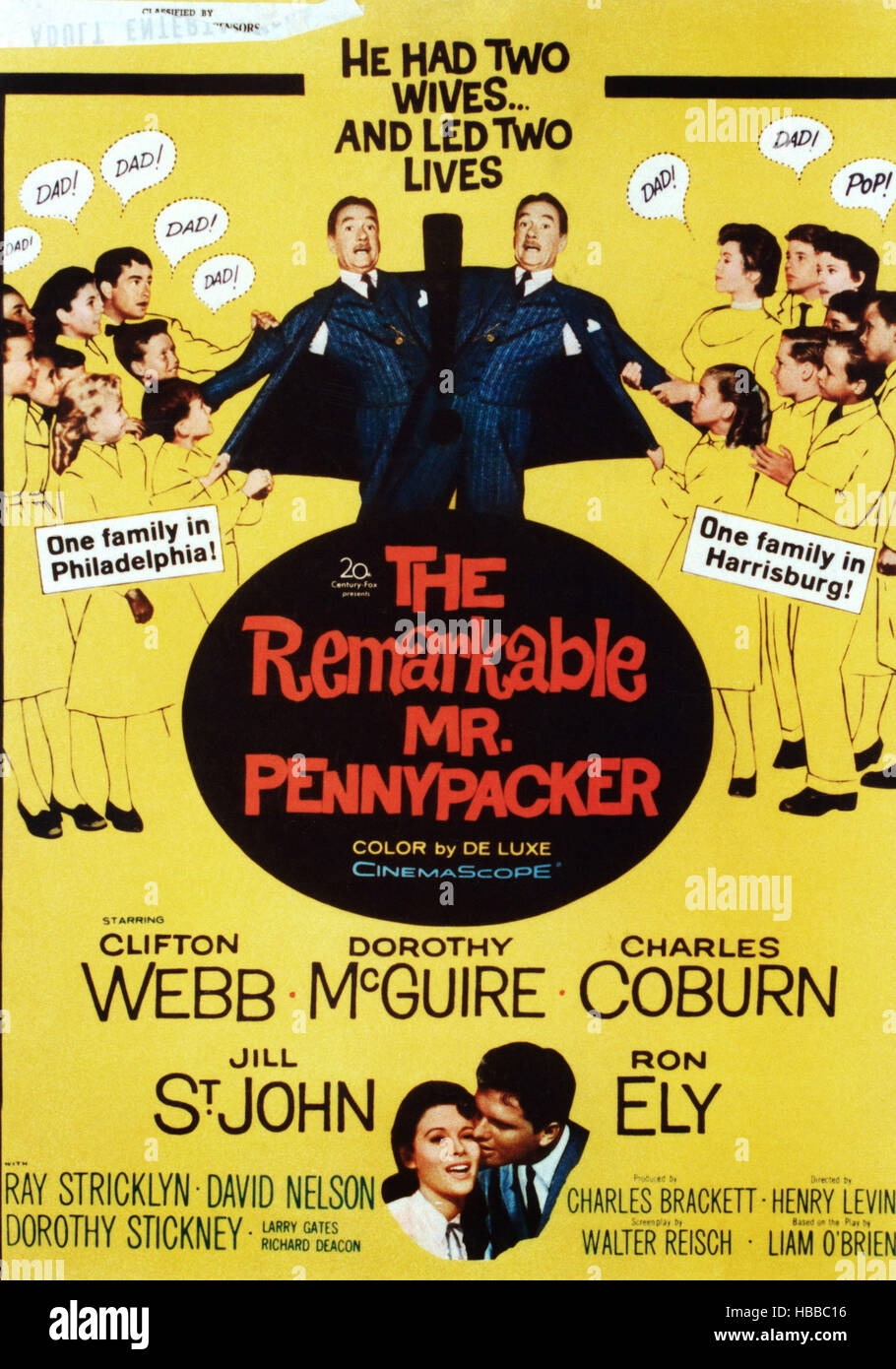 DIE bemerkenswerte Mr PENNYPACKER, Clifton Webb (oben in der Mitte ...