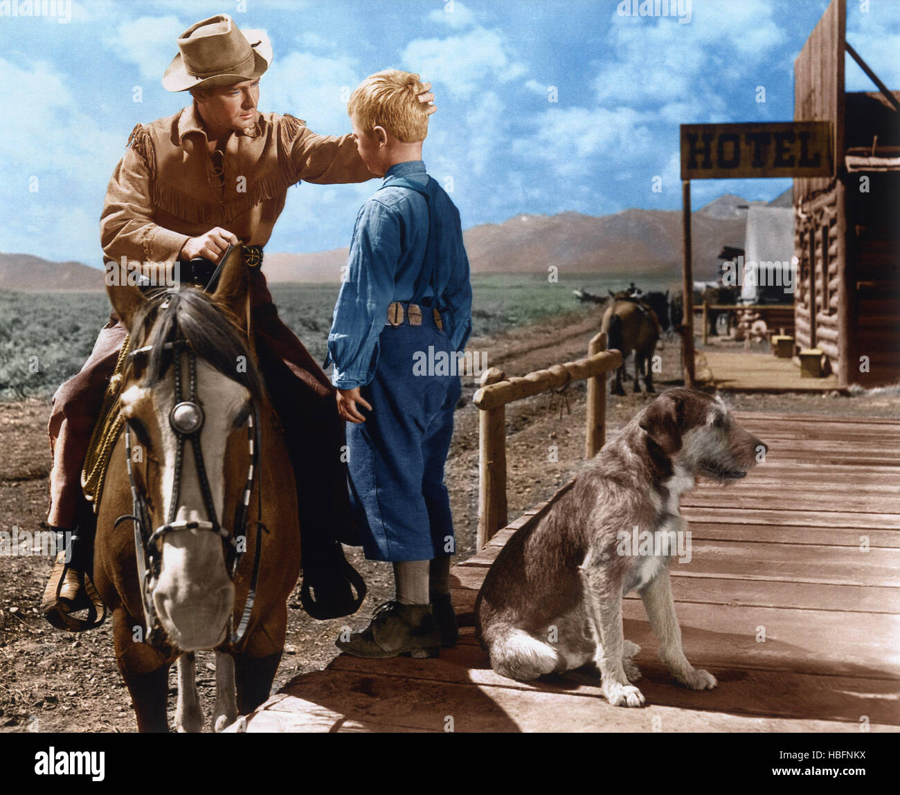 SHANE (v.l.): Alan Ladd, Brandon de Wilde, 1953 Stockfotografie - Alamy