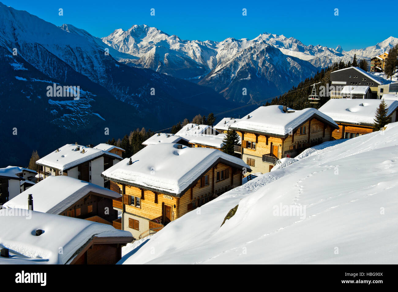 Bettmeralp Winter Stockfotos und -bilder Kaufen - Alamy