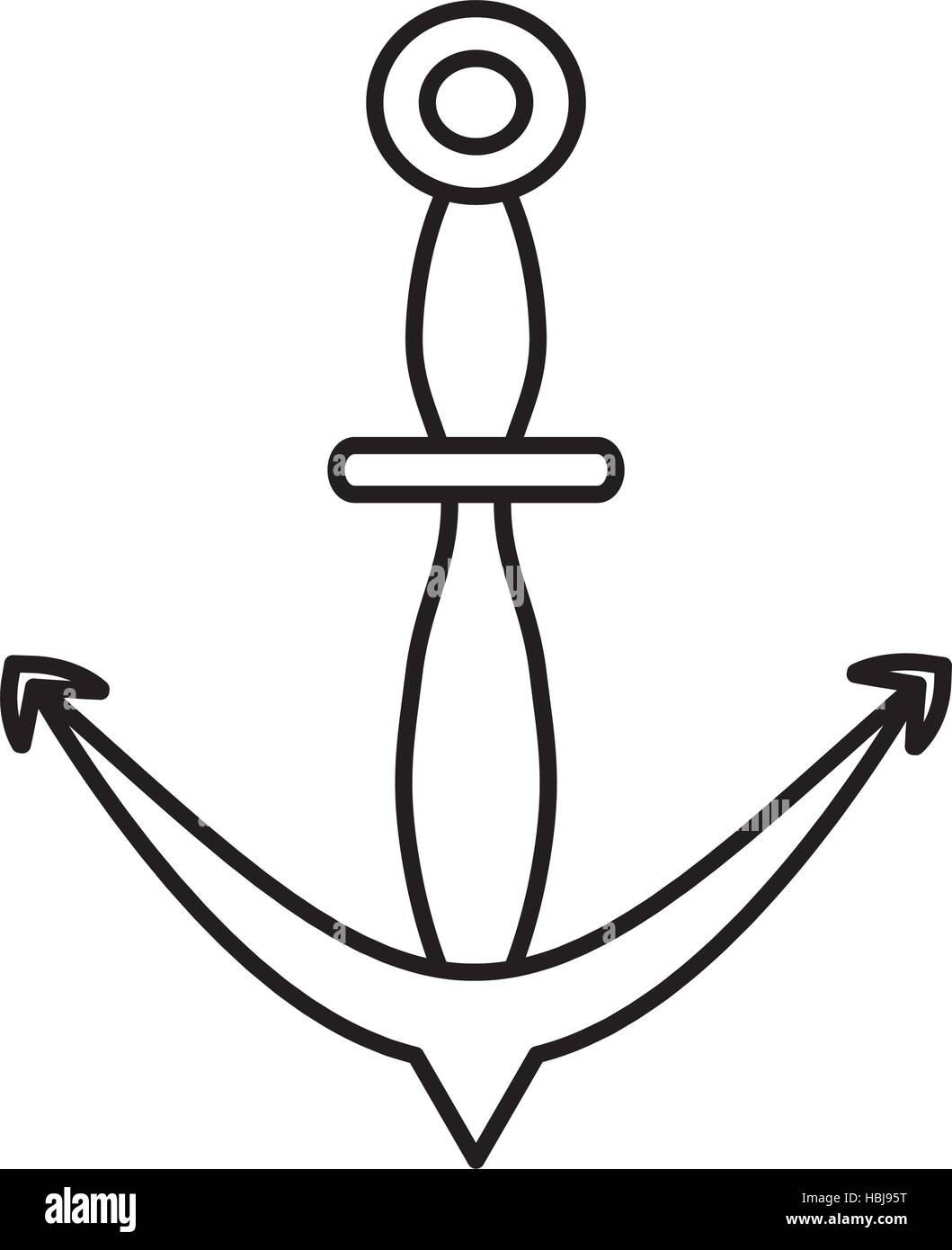 Umriss Anker marine Nautique Zeichen Vektor Illustration Eps 10 Stock ...