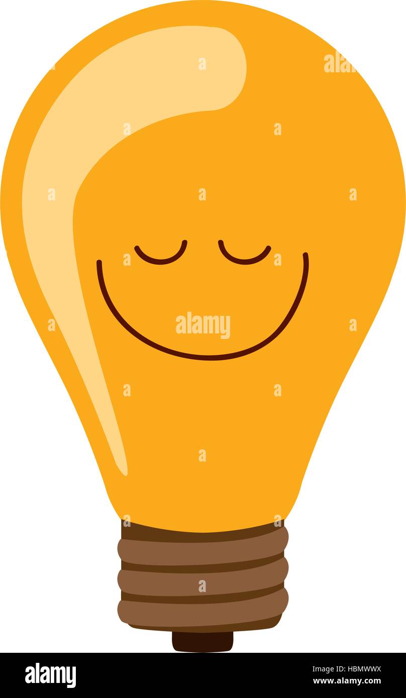 Silhouette Lampe Licht auf mit Smiley-Vektor-illustration Stock ...