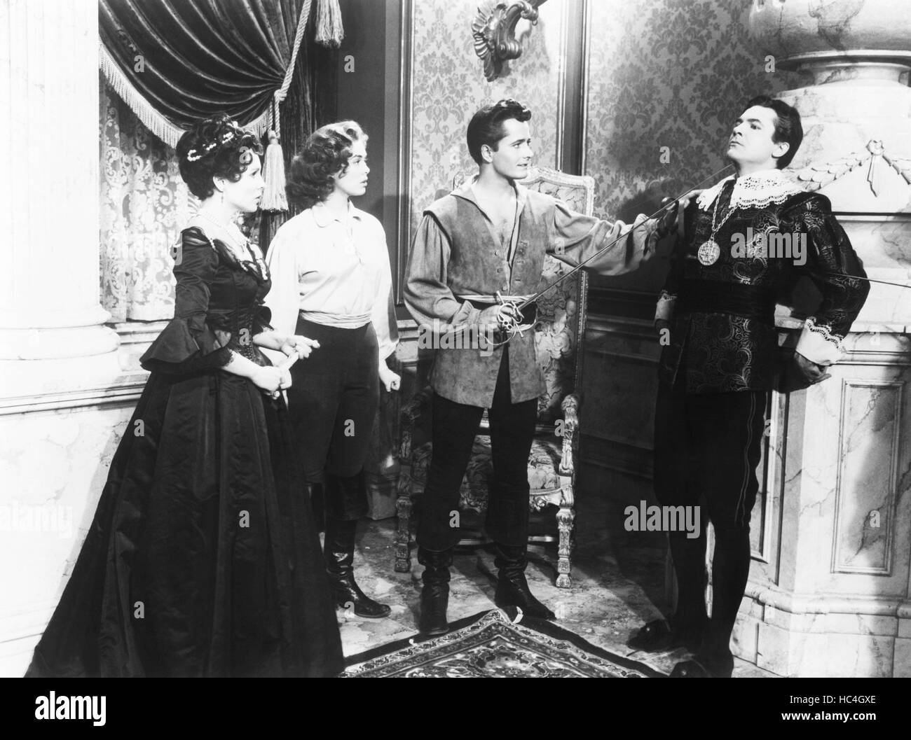 Prinz von Piraten, von links: Barbara Rush, John Derek, Carla Balenda ...