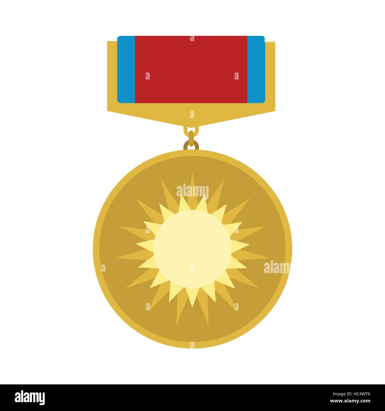 Medaille für Tapferkeit flache Symbol Stock-Vektorgrafik - Alamy