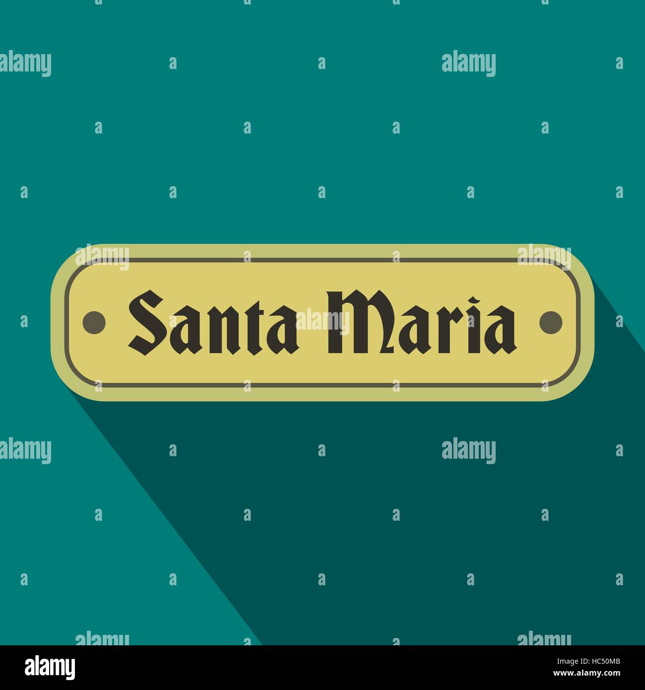 Santa Maria Schild flach Symbol Stock-Vektorgrafik - Alamy