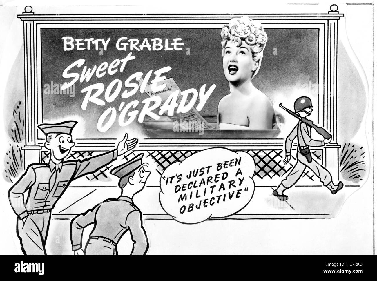 Werbung-Karikatur für SWEET ROSIE O'GRADY, Darsteller Betty Grable 1943, TM & Copyright © 20th ...