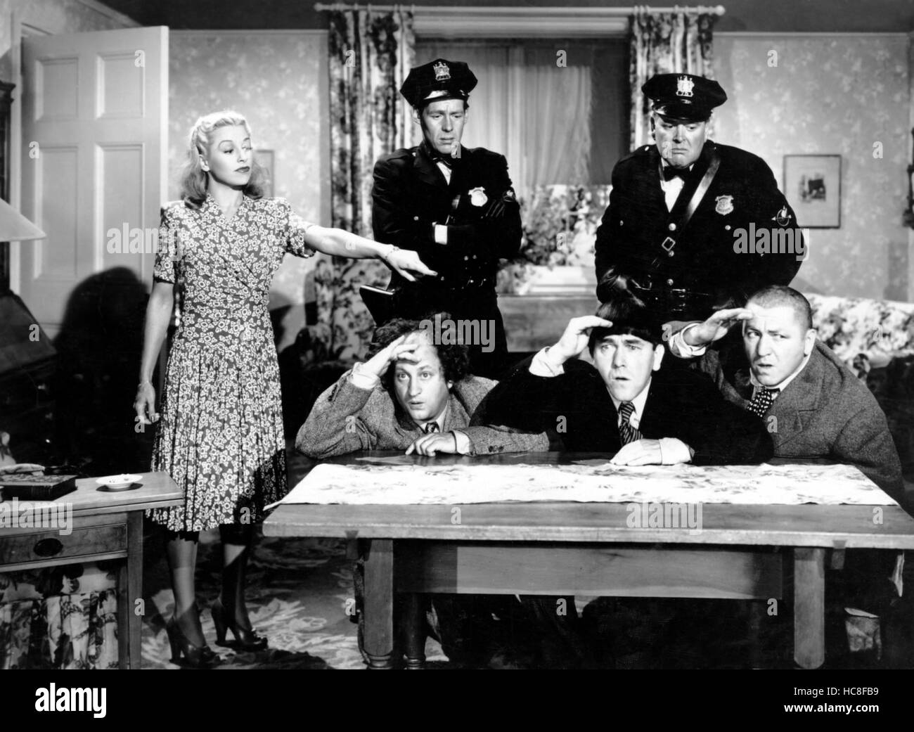 DREI intelligente SAPS, Ruth Skinner, Frank Coleman, Larry Fine, Moe ...